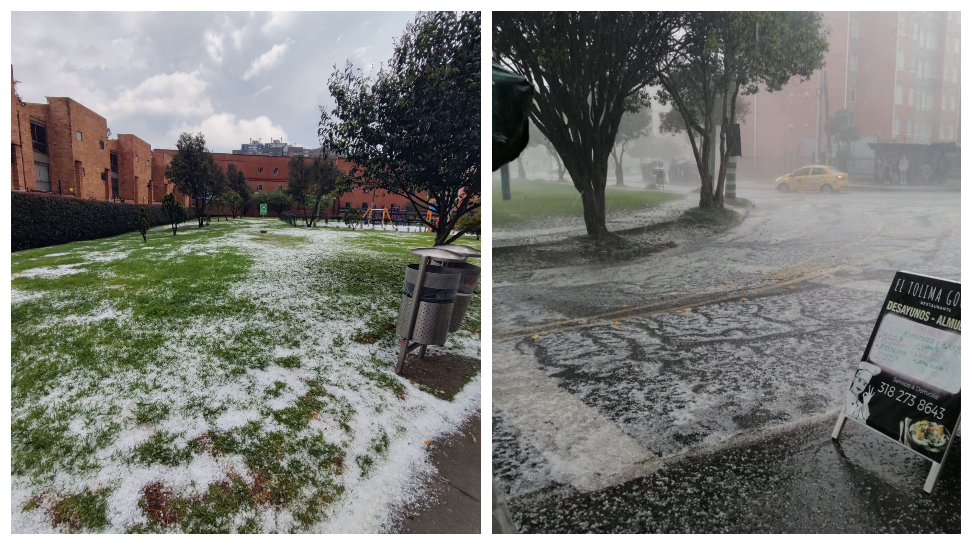 Video: impresionante granizada hoy en la zona norte de Bogotá